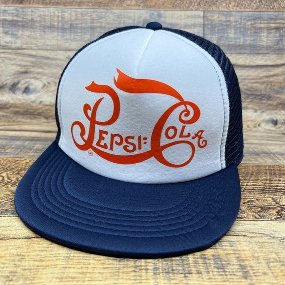 Unbranded | Accessories | Vintage Pepsicola Mens Trucker Hat Navy ...